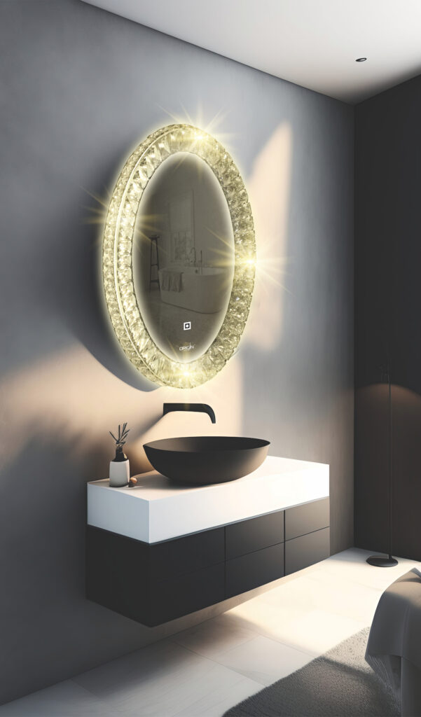 Buy Our Best Diamond Oval Triple Light Led Mirror | Origin Mirrors
